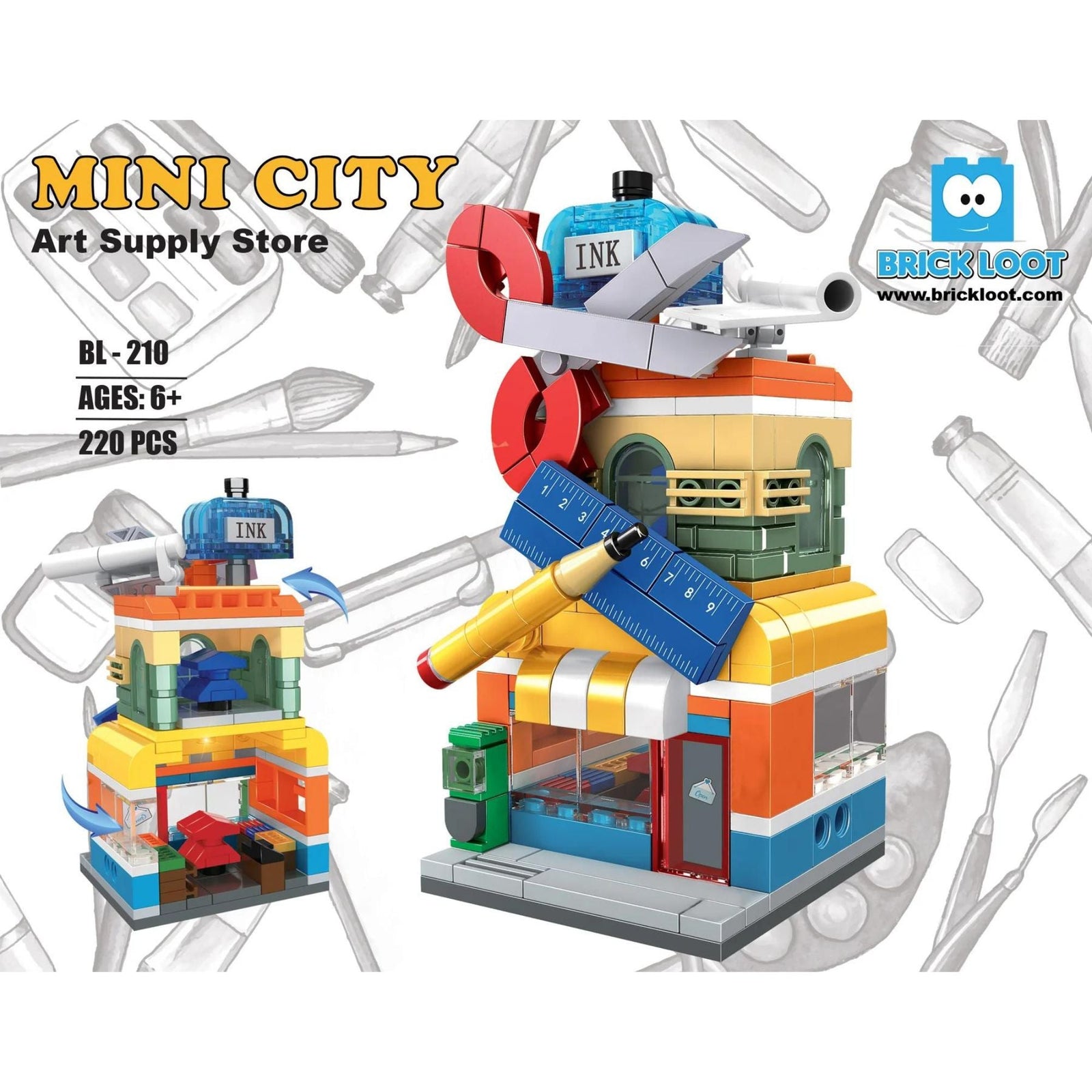 Mini City - Art Supply Store Brick Set | Brick Loot