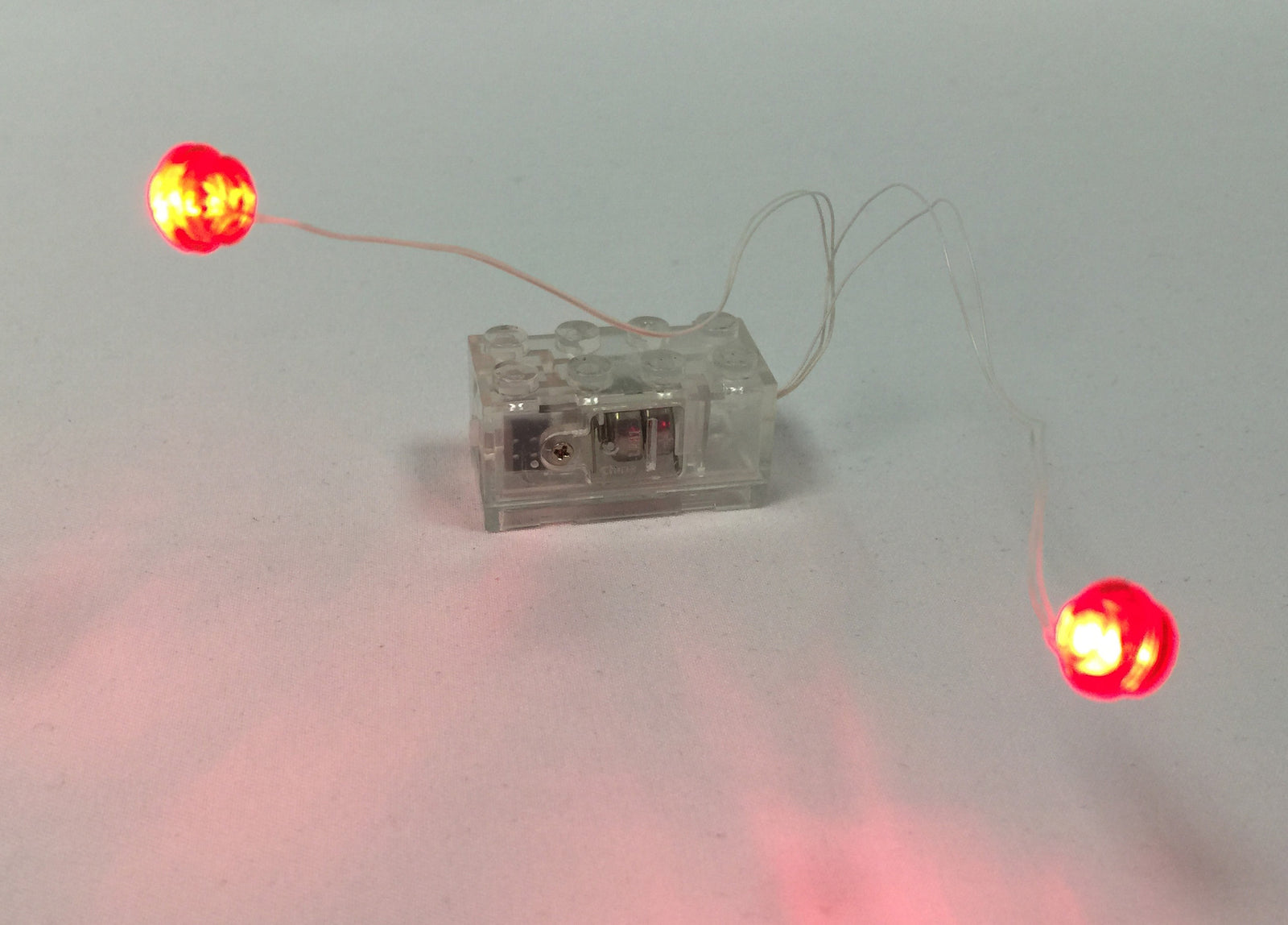 Light Kit for LEGO - Double Red LED LEGO Studs with 2x4 Battery Brick